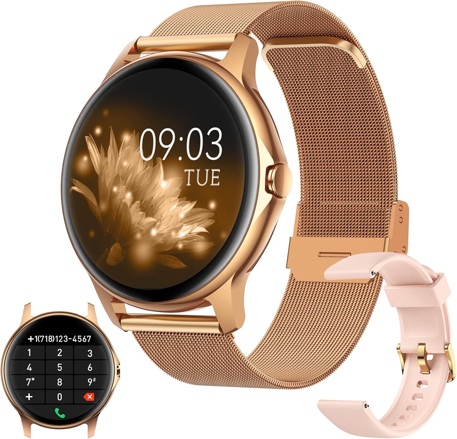Parsonver Smartwatch z funkcją telefonu, smartwatch z metalową i ...