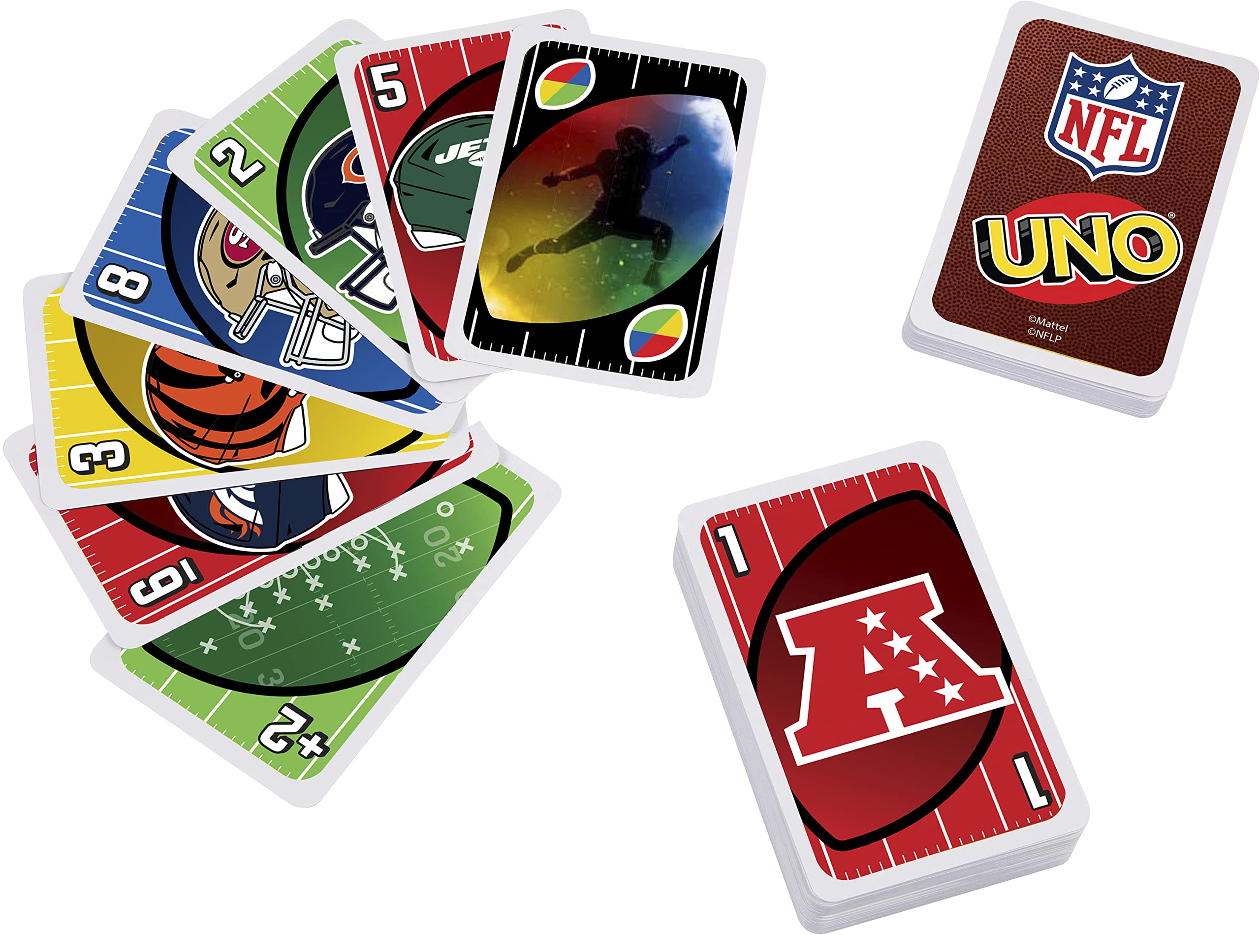 Snapklik.com : Mattel Games UNO NFL Card Game For Kids & Adults, Travel ...