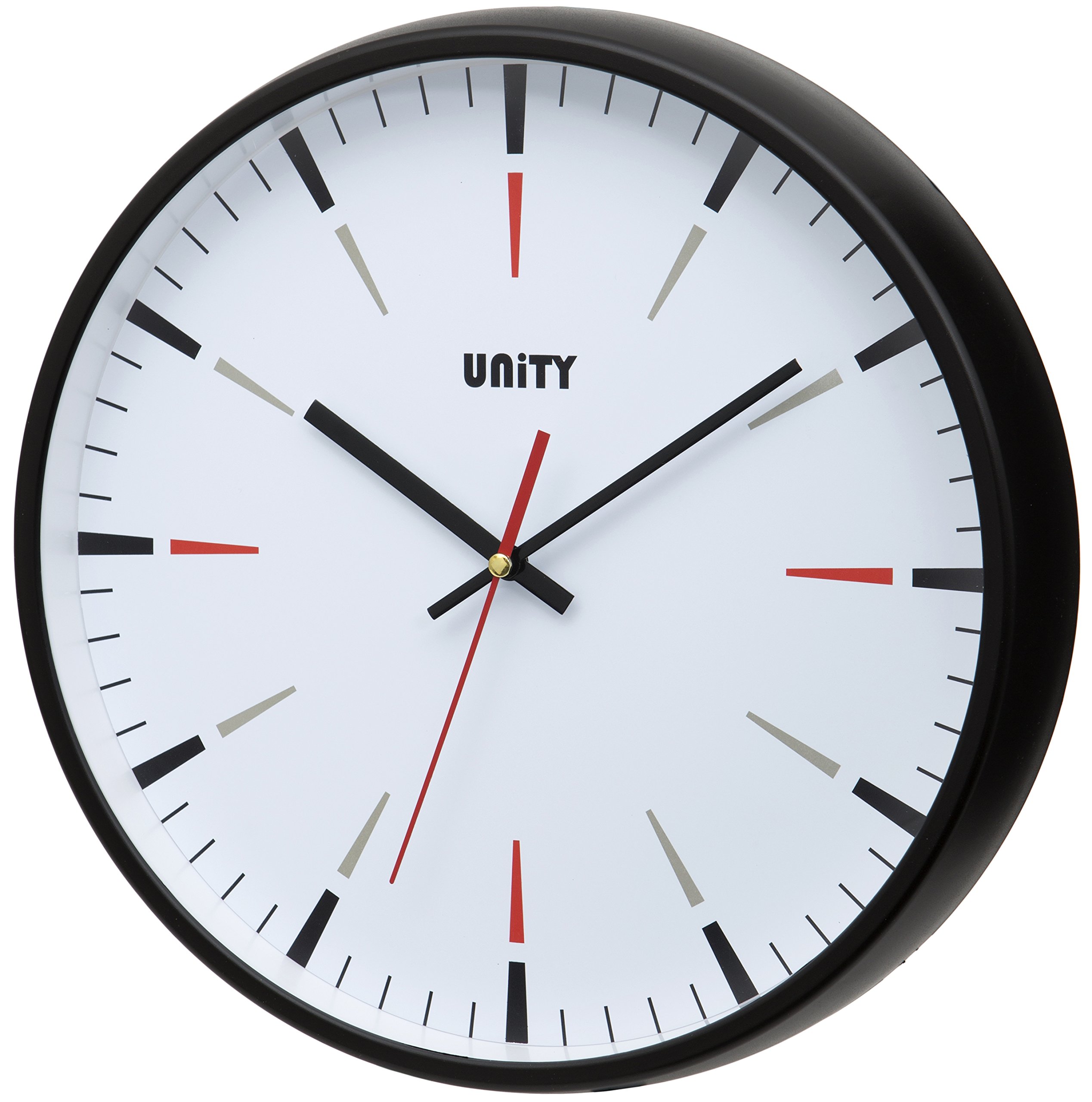 Unity Wall Clock, Gibson, Black, Silent Sweep, 32cm / 12.5-Inch ...