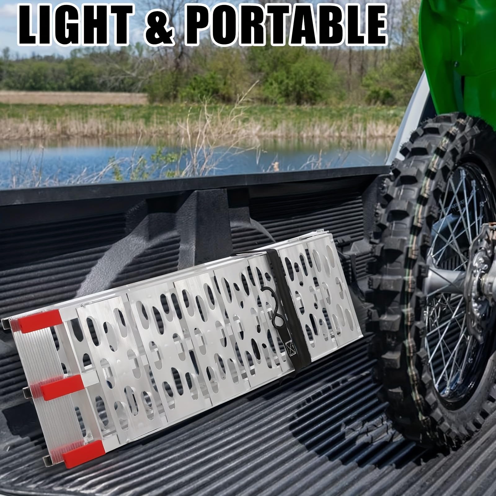 Snapklik.com : Folding Loading Ramp, 750 Lbs Capacity, Aluminum ...
