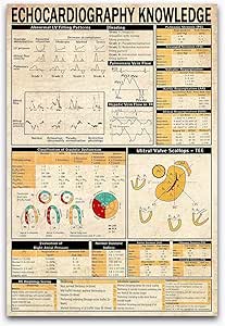 Amazon.com: ESETASOT Cardiology Guides Metal Tin Signs Echocardiography ...