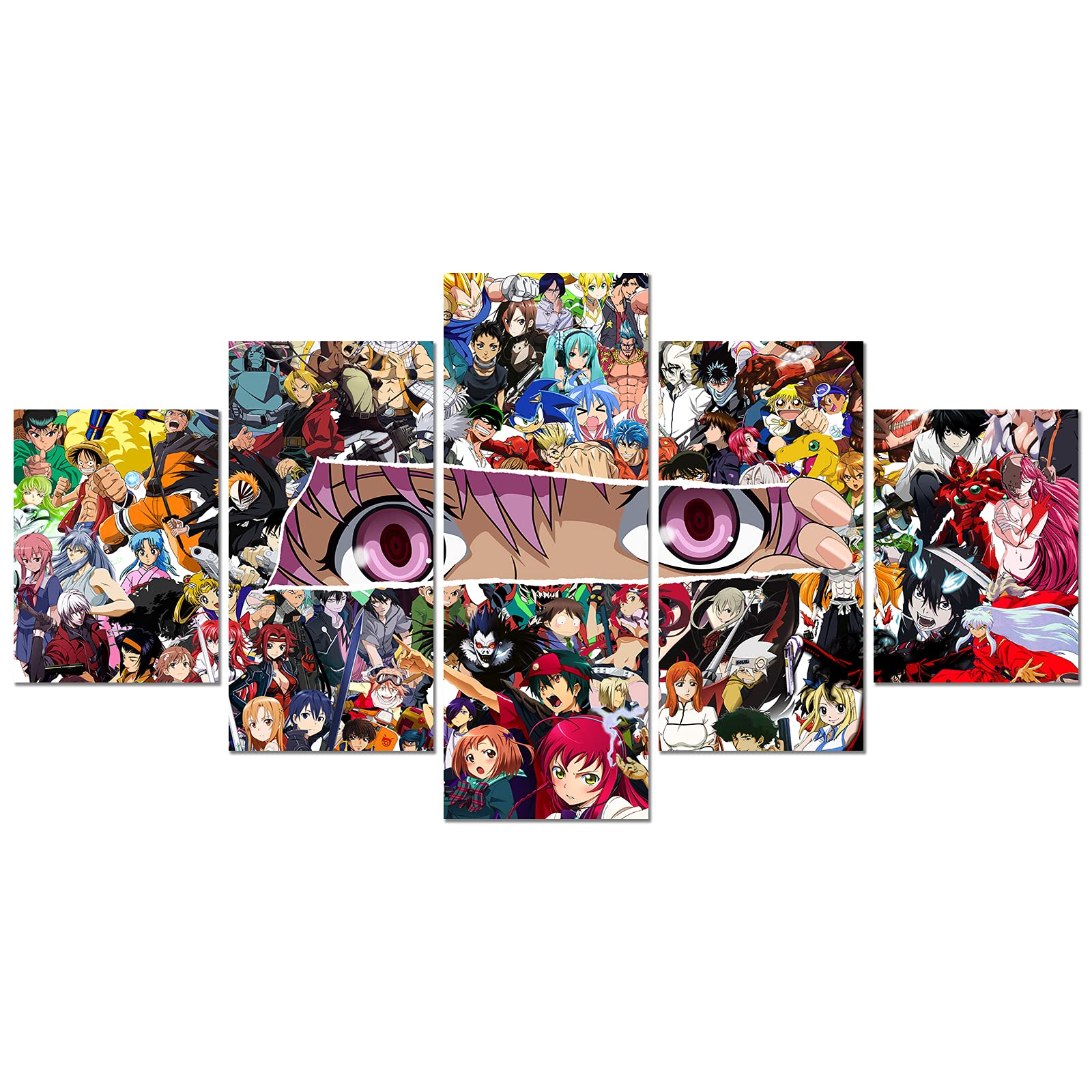 Buy KAIWALK Anime Crossover Anime Characters Print on Canvas Painting ...