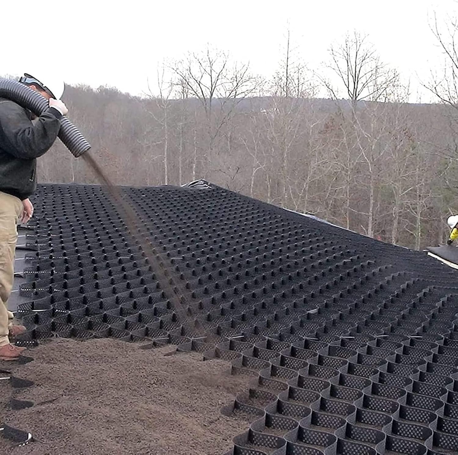 2" Gravel Ground Grid HDPE Driveway Stabilizer Permeable Paver System for Landscaping & Ground ...