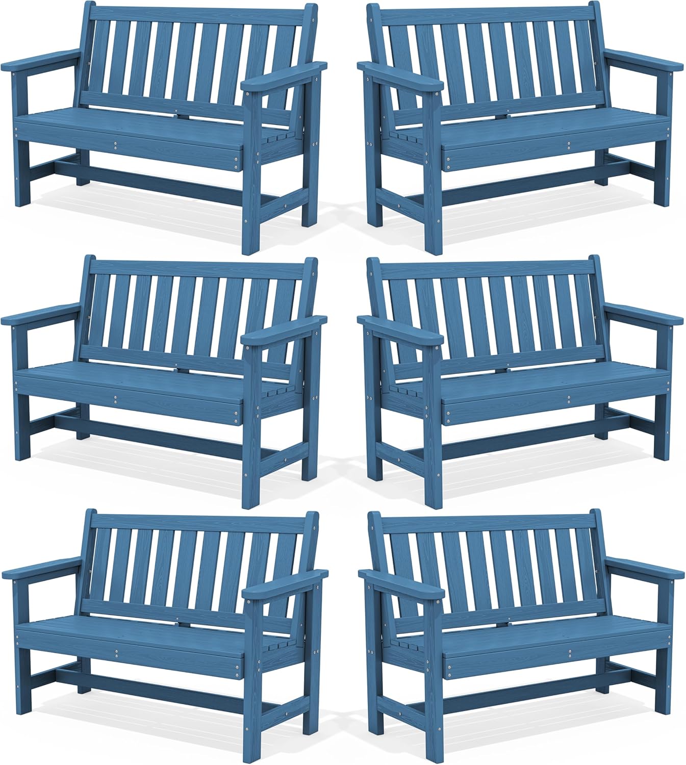 Amazon.com: SERWALL Outdoor Bench, HDPE Outdoor Benches Weatherproof, 2 ...