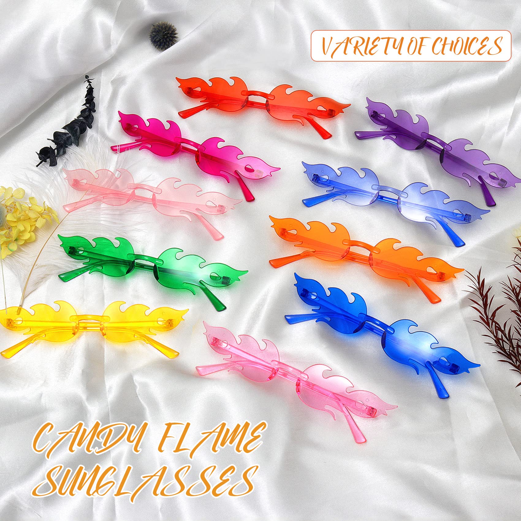 Snapklik.com : Fire Flame Sunglasses Rimless Sunglasses Wave Fire ...