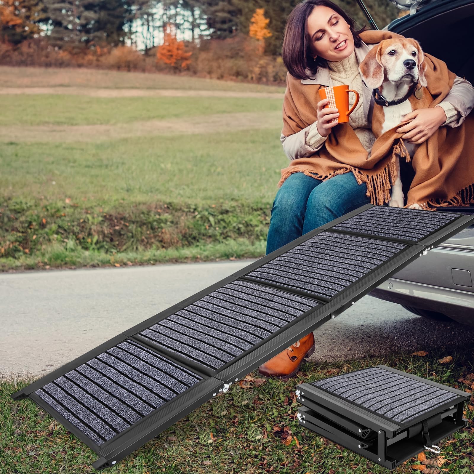 Amazon.com: Dog Ramp for Car, Folding Dog Ramp, 63"x17" Car Ramp for ...