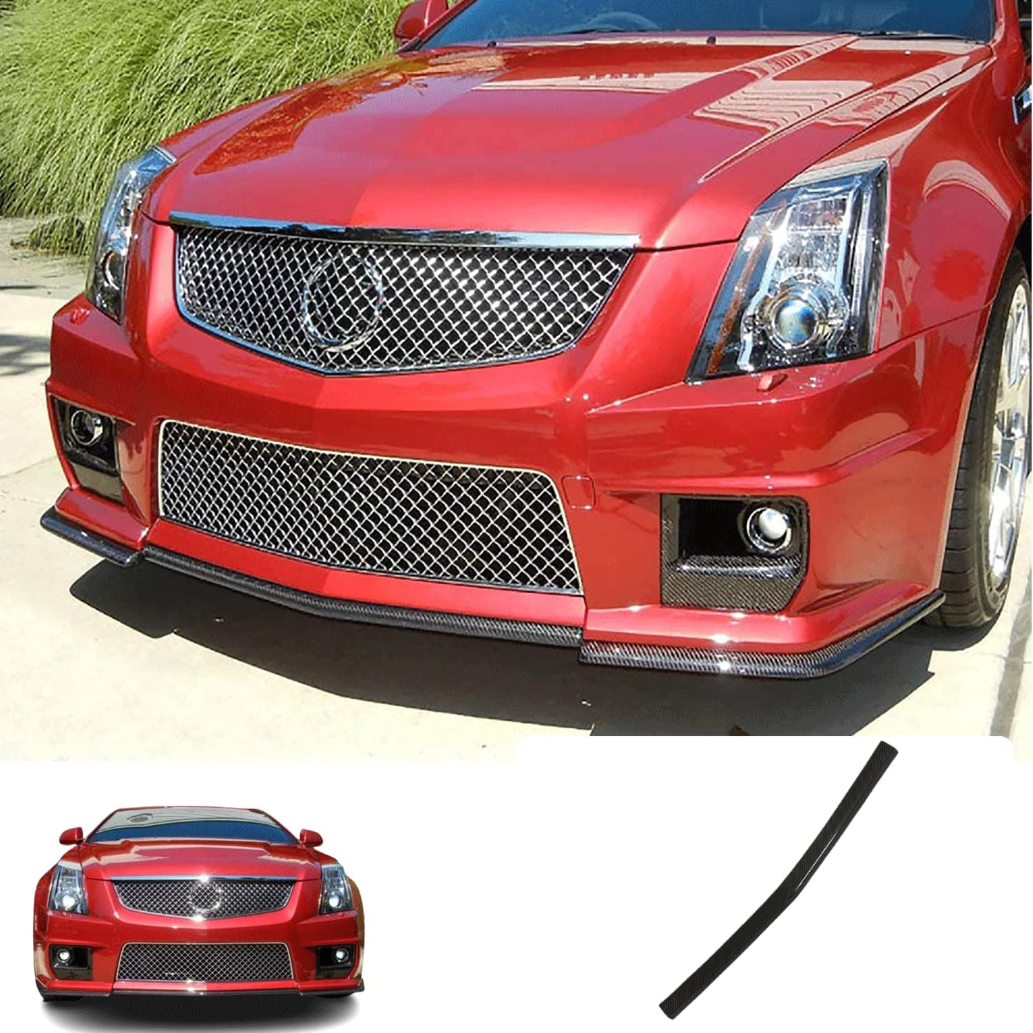 Amazon.com: Jun-Star CTS-V Carbon Fiber Front Bumper Lip Spoiler ...