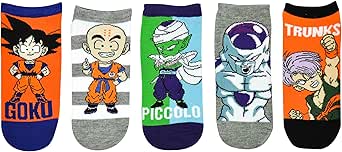 Amazon.com: Dragon Ball Z Socks Gifts (5 Pair) - (1 Size) Dragon Ball Z ...