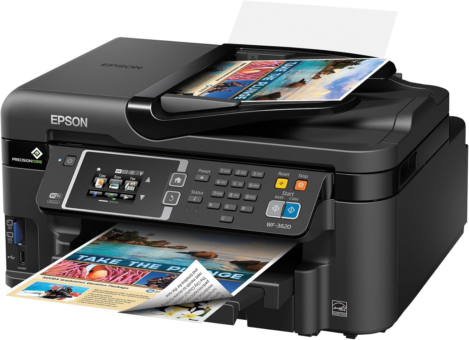 Amazon.com: Epson WorkForce WF-3620 WiFi Direct All-in-One Color Inkjet ...
