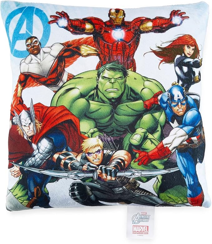 Amazon.com: Marvel Avengers Assemble 11"x11" Decorative Pillow : Home ...