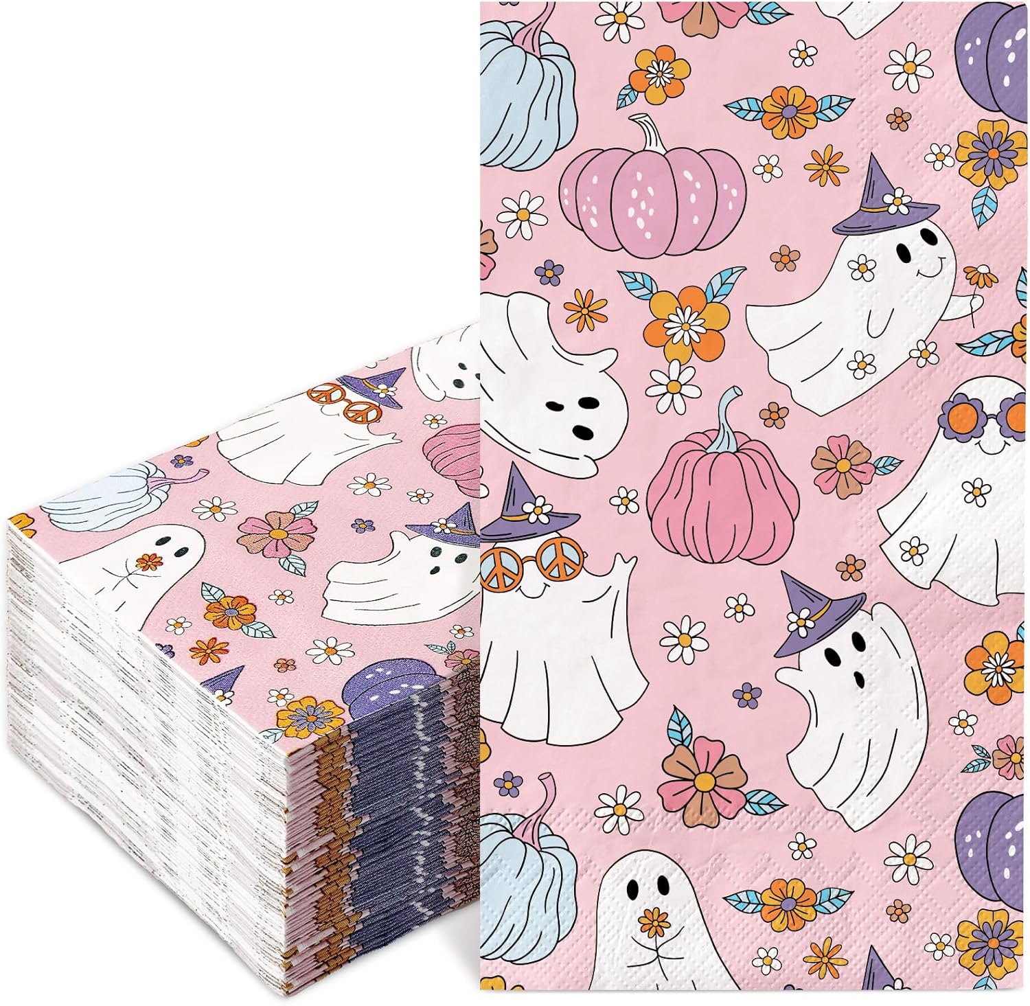 Amazon.com: JarThenaAMCS 50Pcs Halloween Guest Napkins Boho Ghost ...