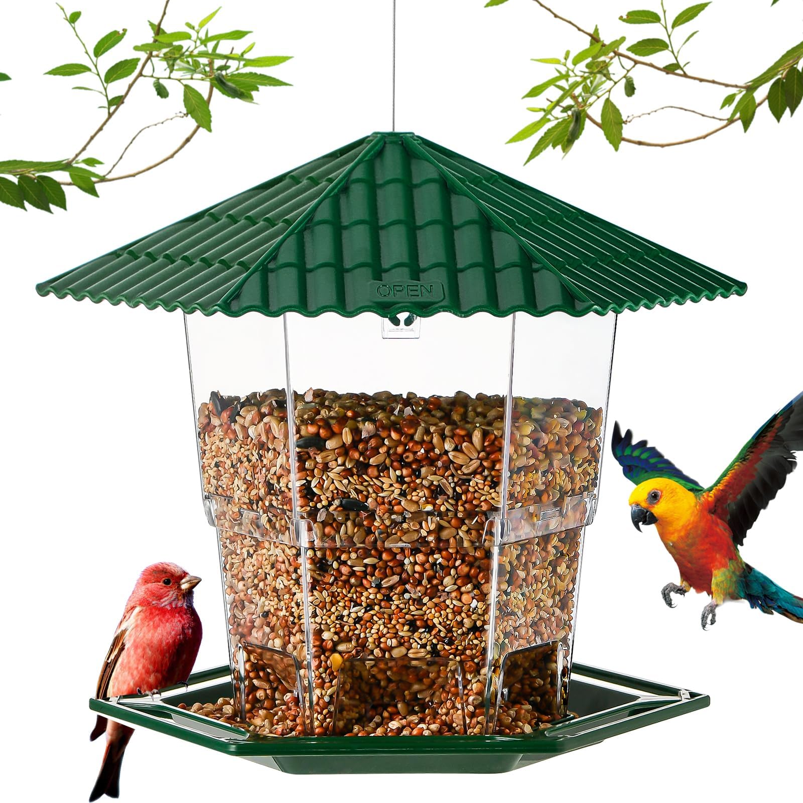 Amazon.com : LONA Bird Feeders for Outdoors Hanging – 3 Separate ...