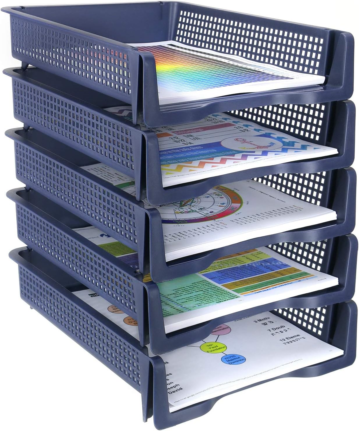 Amazon.com : Zilpoo 5 Tier - Plastic Desk Letter Organizer Trays ...