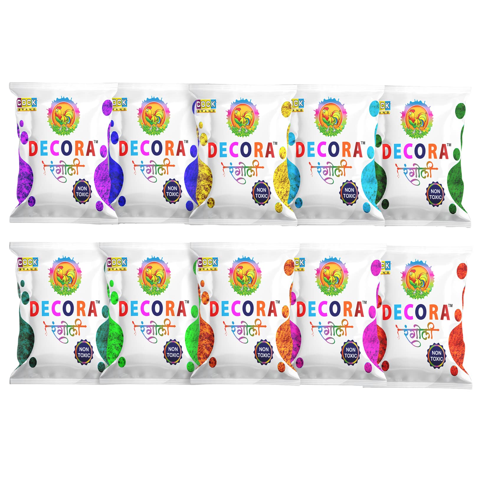 Buy COCK BRAND Decora Rangoli Color Powder for Art &Craft DIY Projects ...