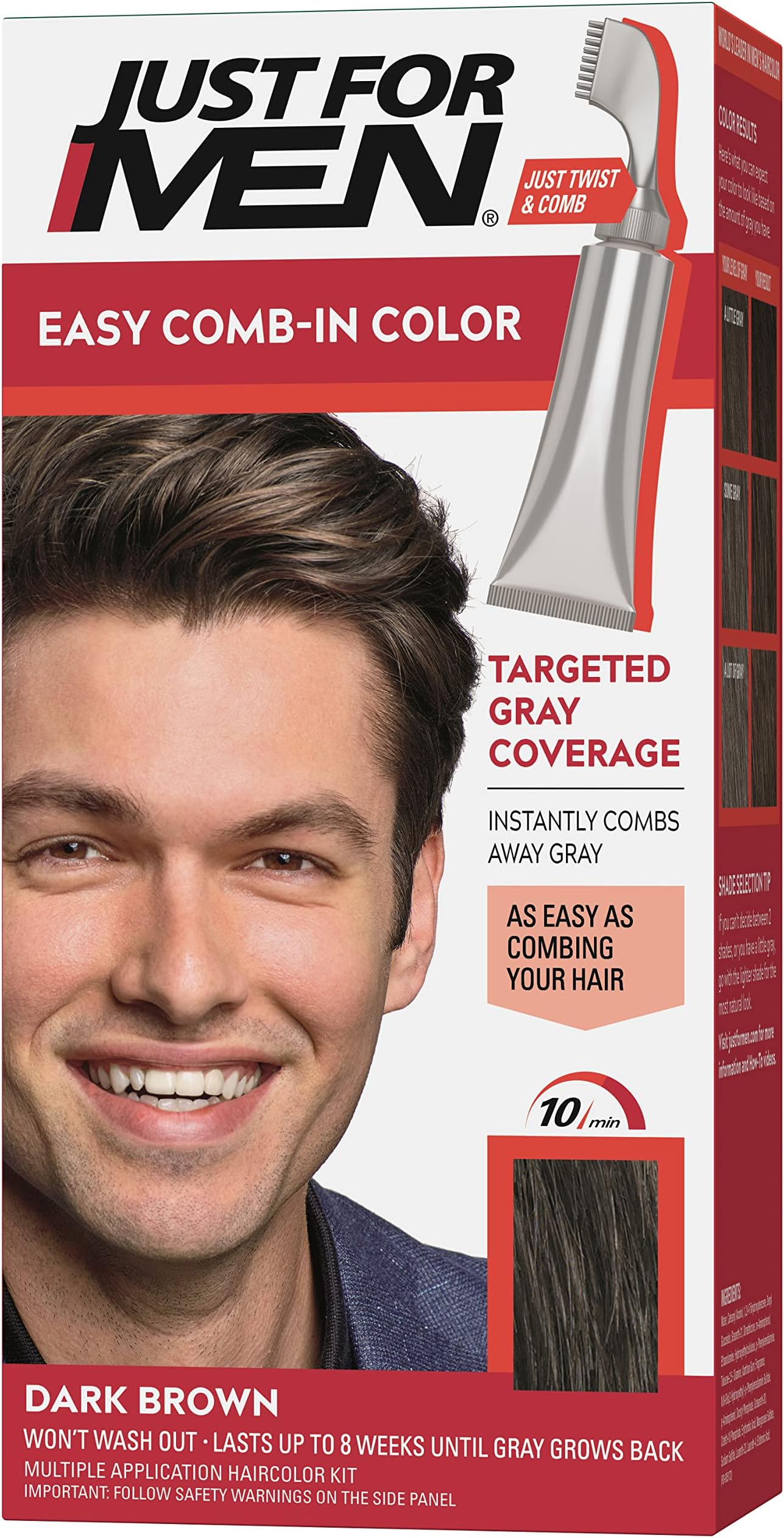Amazon.com: Just For Men Easy Comb-In Color Mens Hair Dye, Easy No Mix ...