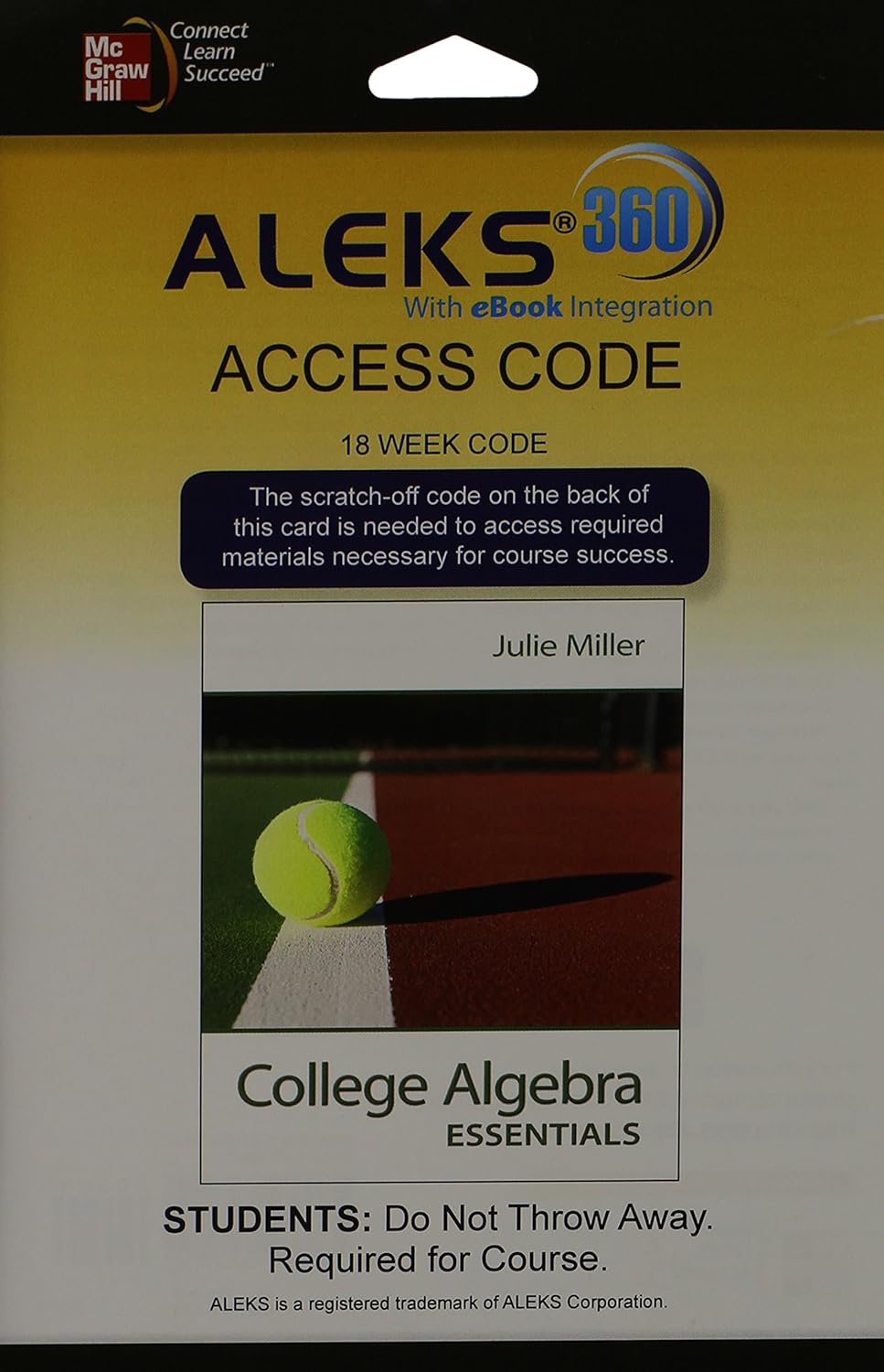 ALEKS 360 Access Card (18 weeks) for College Algebra Essentials: Miller ...