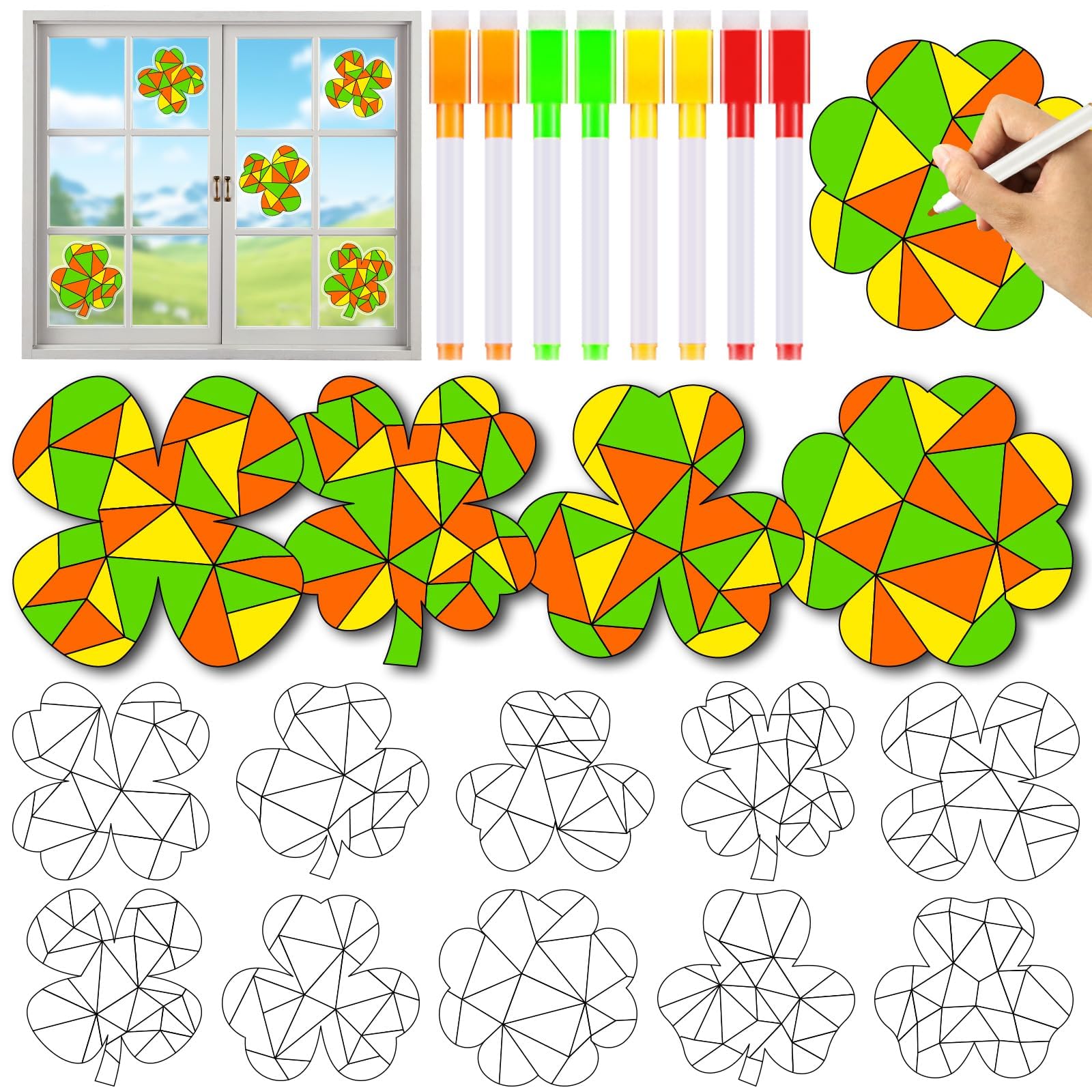 Amazon.com: Qyeahkj 30 Pack St.Patricks Day Suncatchers Crafts Window ...
