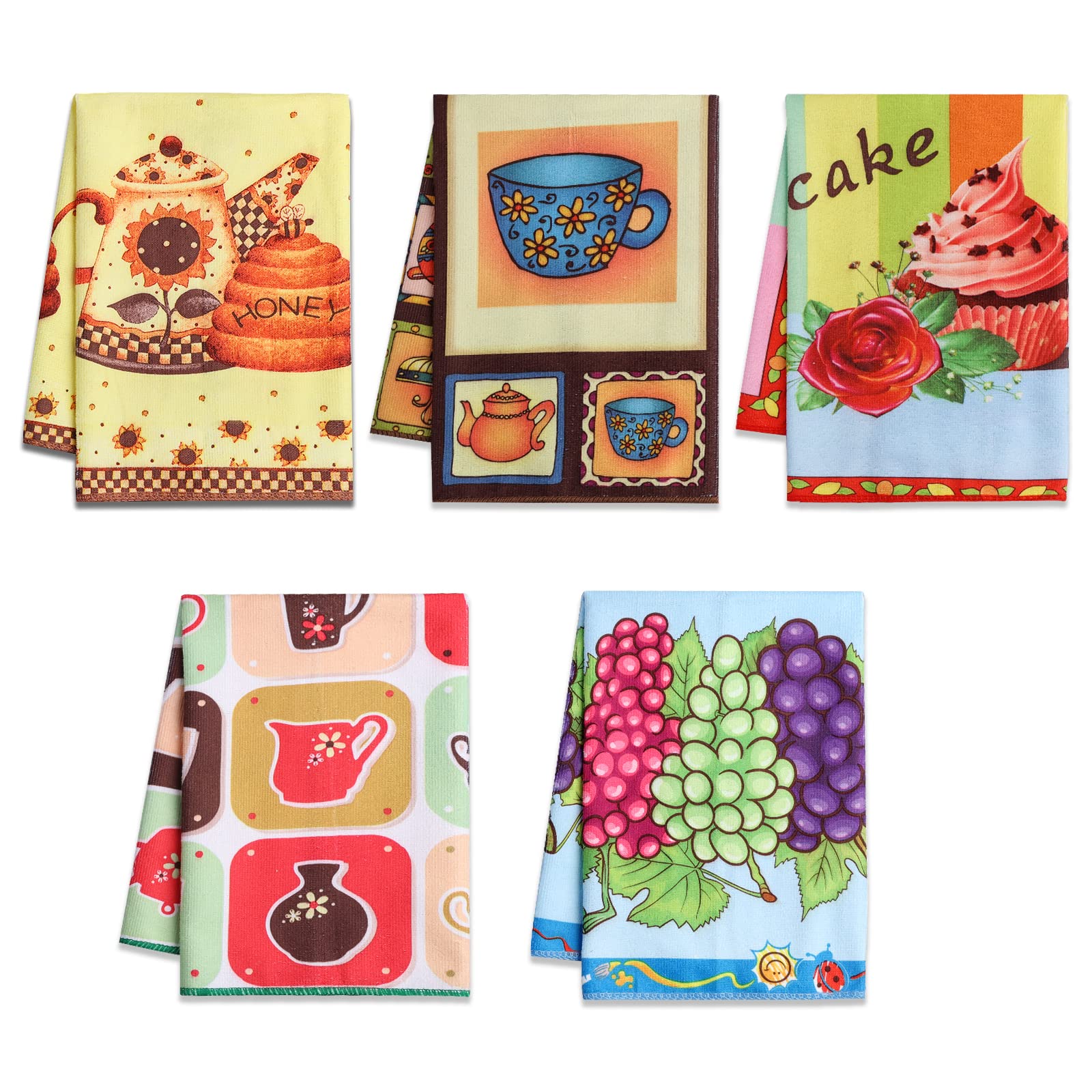 Autilify Tea Towels-Kitchen Tea towels-Pack of 5 and Absorbent Tea ...