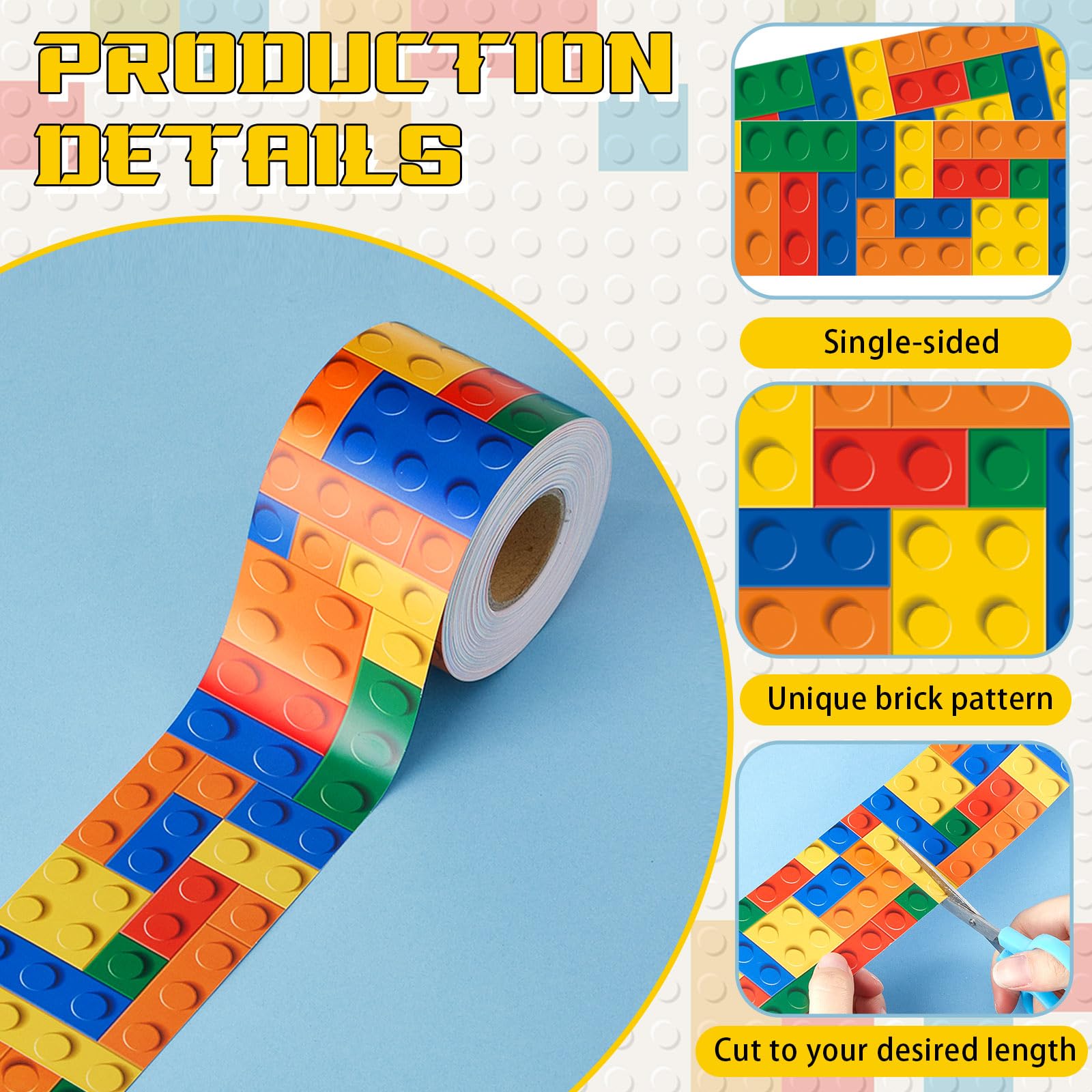 Snapklik.com : 1roll 65.6 Feet Building Block Bulletin Board Borders ...