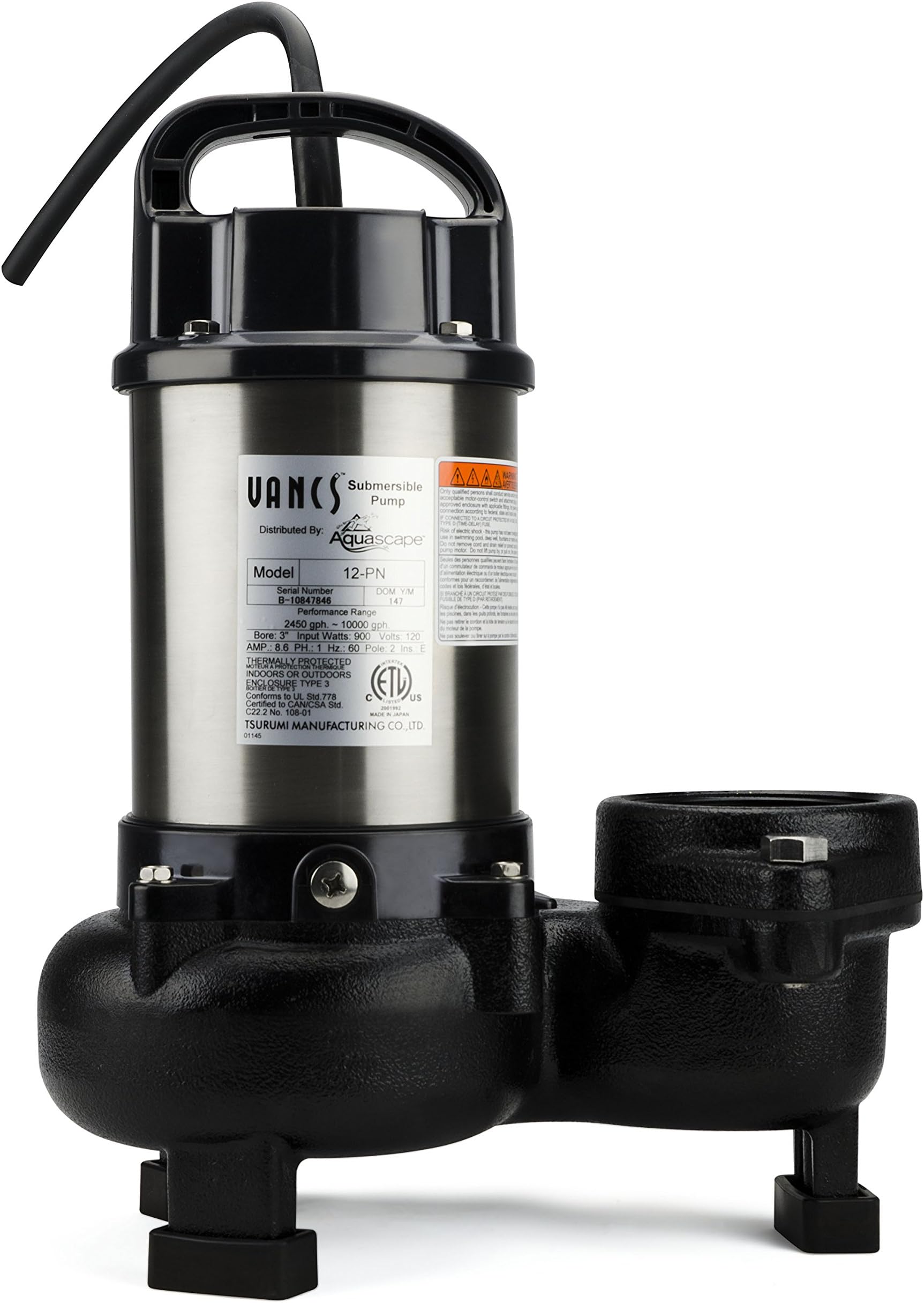 Amazon.com : Tsurumi Pump 4-PN | Submersible Pond Pump/Waterfall Pump ...