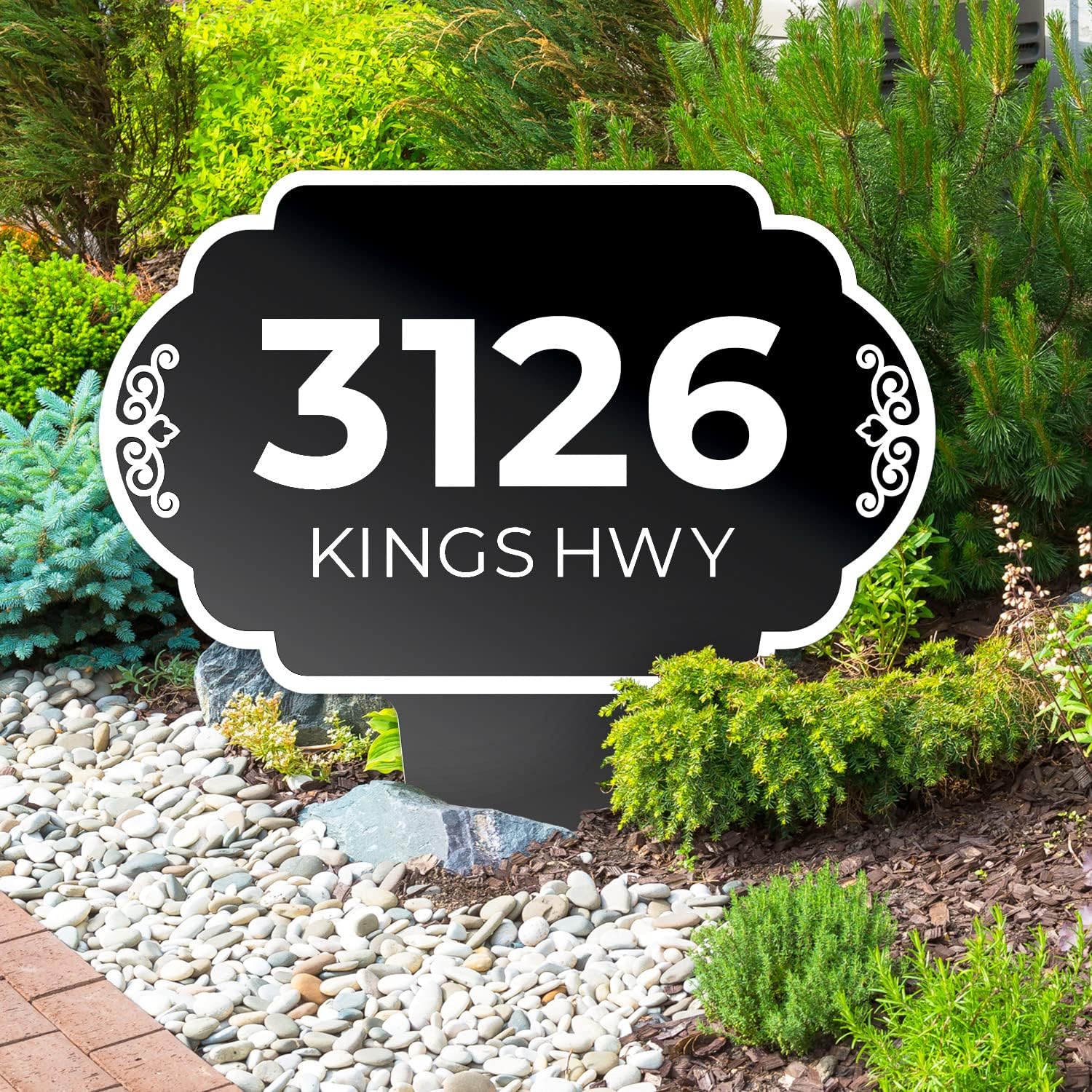 Amazon.com: Address Sign Lawn Mounted - Custom House Number Plaque Sign ...