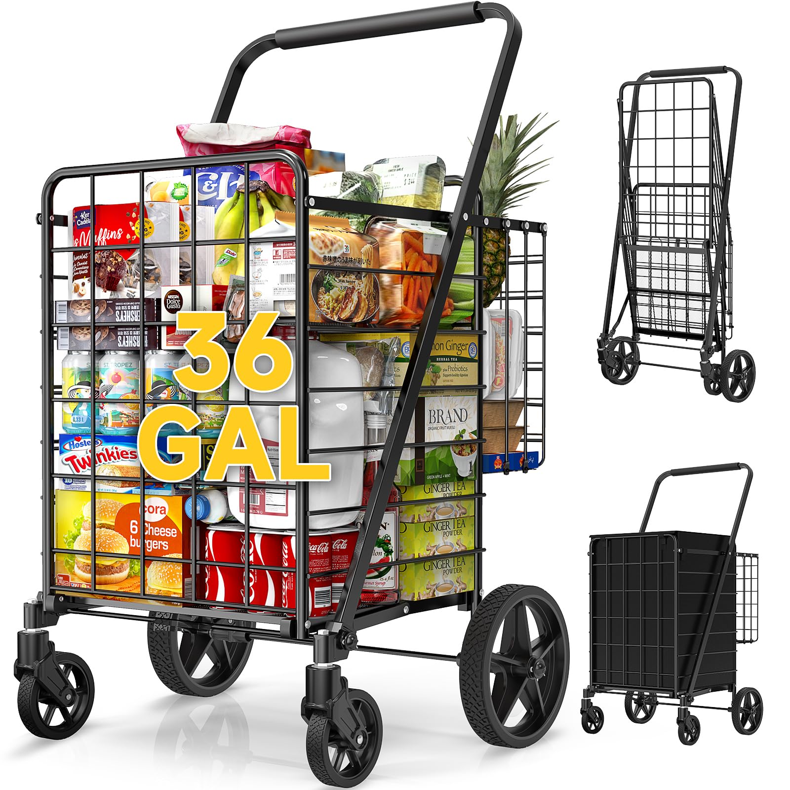Amazon.com: APILAB 36 GAL Shopping Cart for Groceries - Grocery Cart on ...