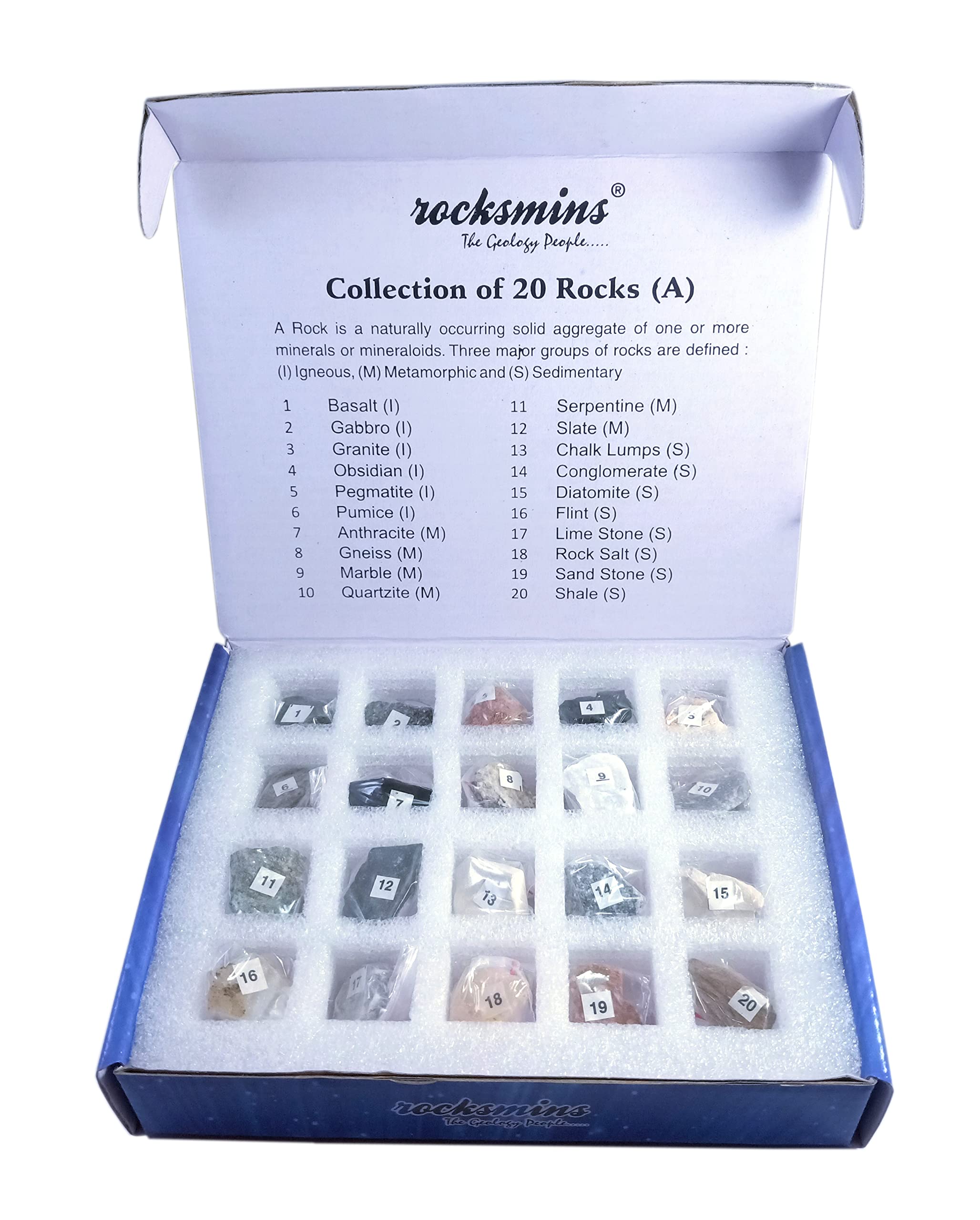 Buy RO20PT Rocksmins Rocks Collection Set of 20 for Students of School ...