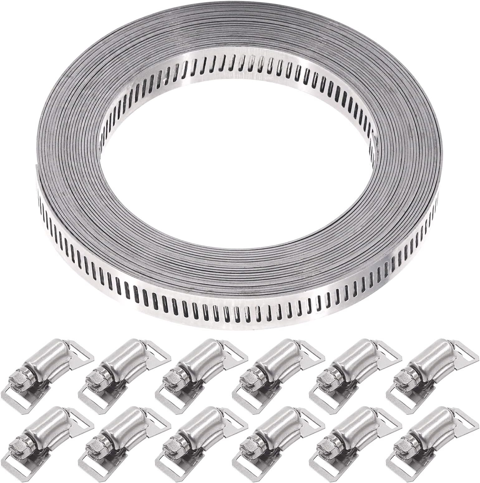 Amazon.com: Large Adjustable Hose Clamp, 29 Ft Stainless Steel Diy Pipe ...