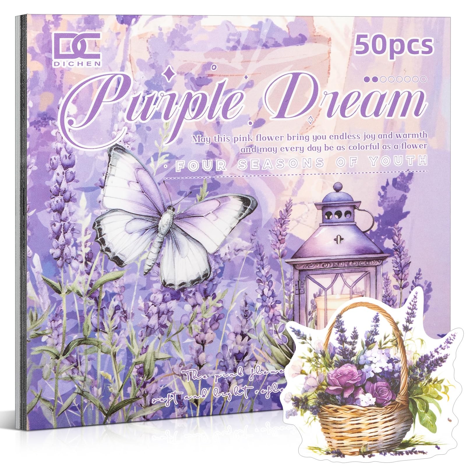 Amazon.com: Uideyvi Purple Theme Sticker Scrapbooking Supplies for Junk ...