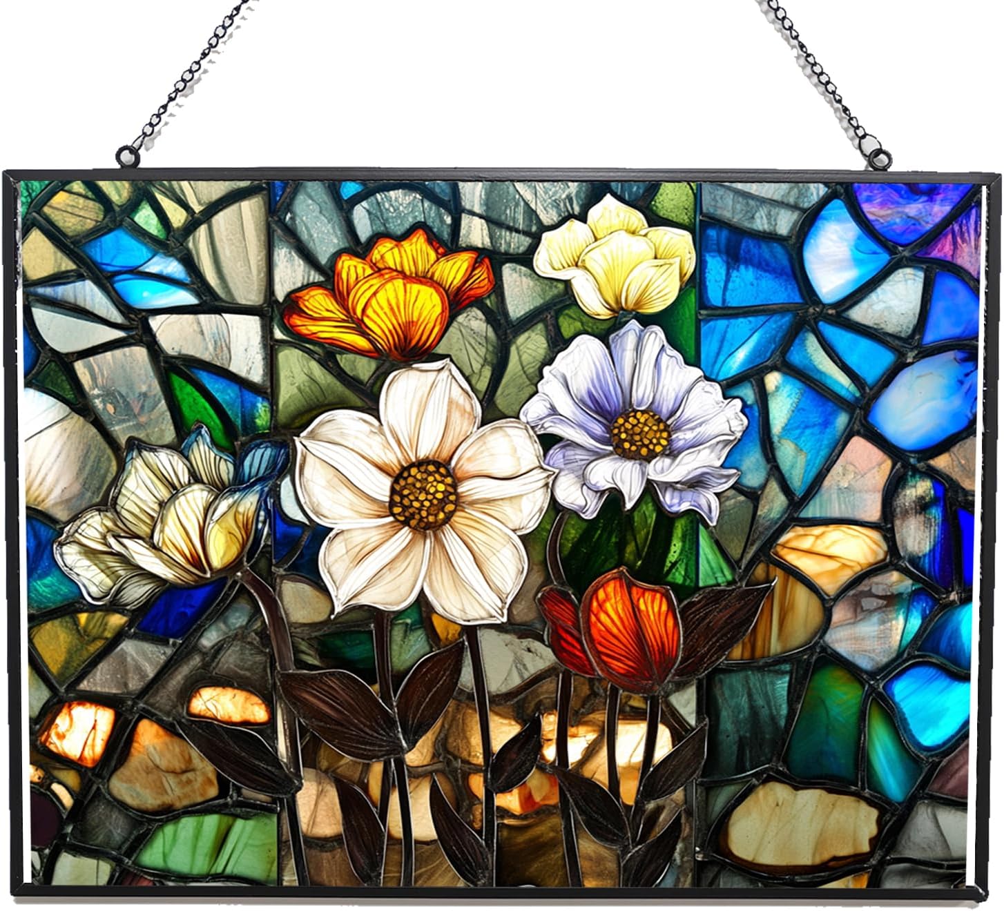 Amazon.com: 365CUSGIFTS Customized Rectangle Lotus in The Lake Stained ...