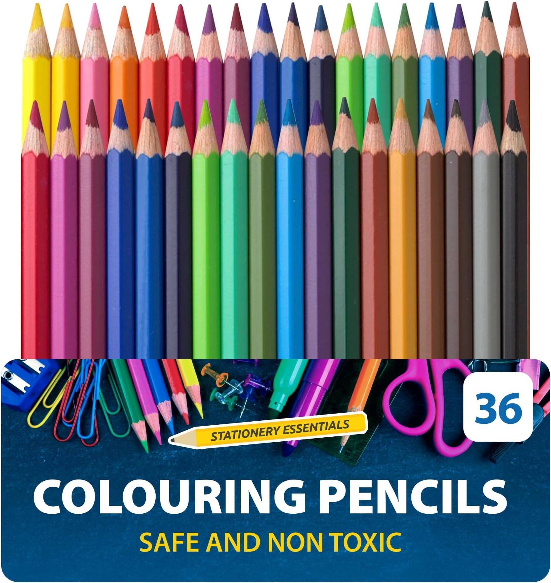 SOL 36 Colouring Pencils, Assorted Colouring Pencils for Children ...