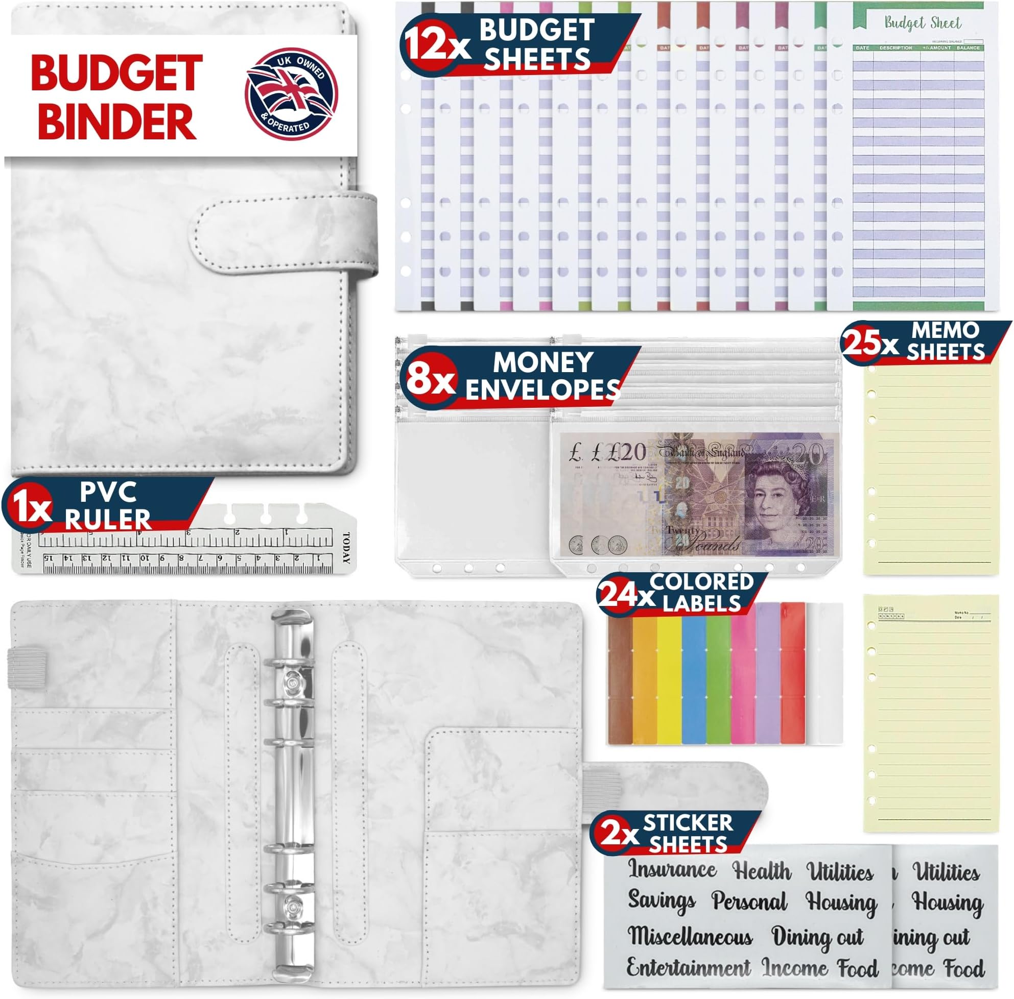 100 Envelopes Saving Challenge UK - Money Saving Book as Cash Stuffing ...