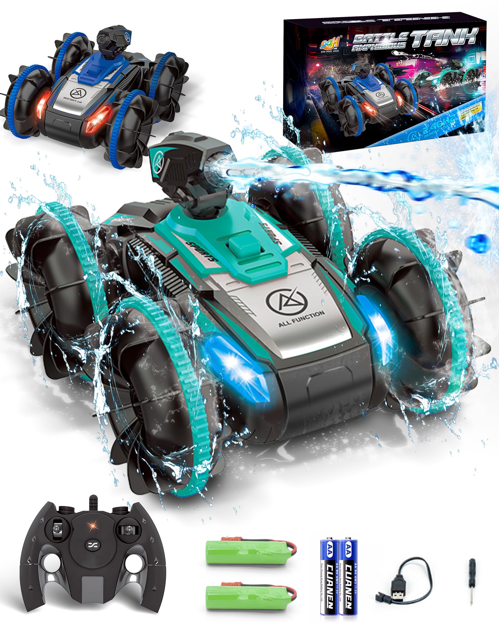 Amazon.com: Remote-Control Car RC Boat for Boys: Amphibious Car Toys ...