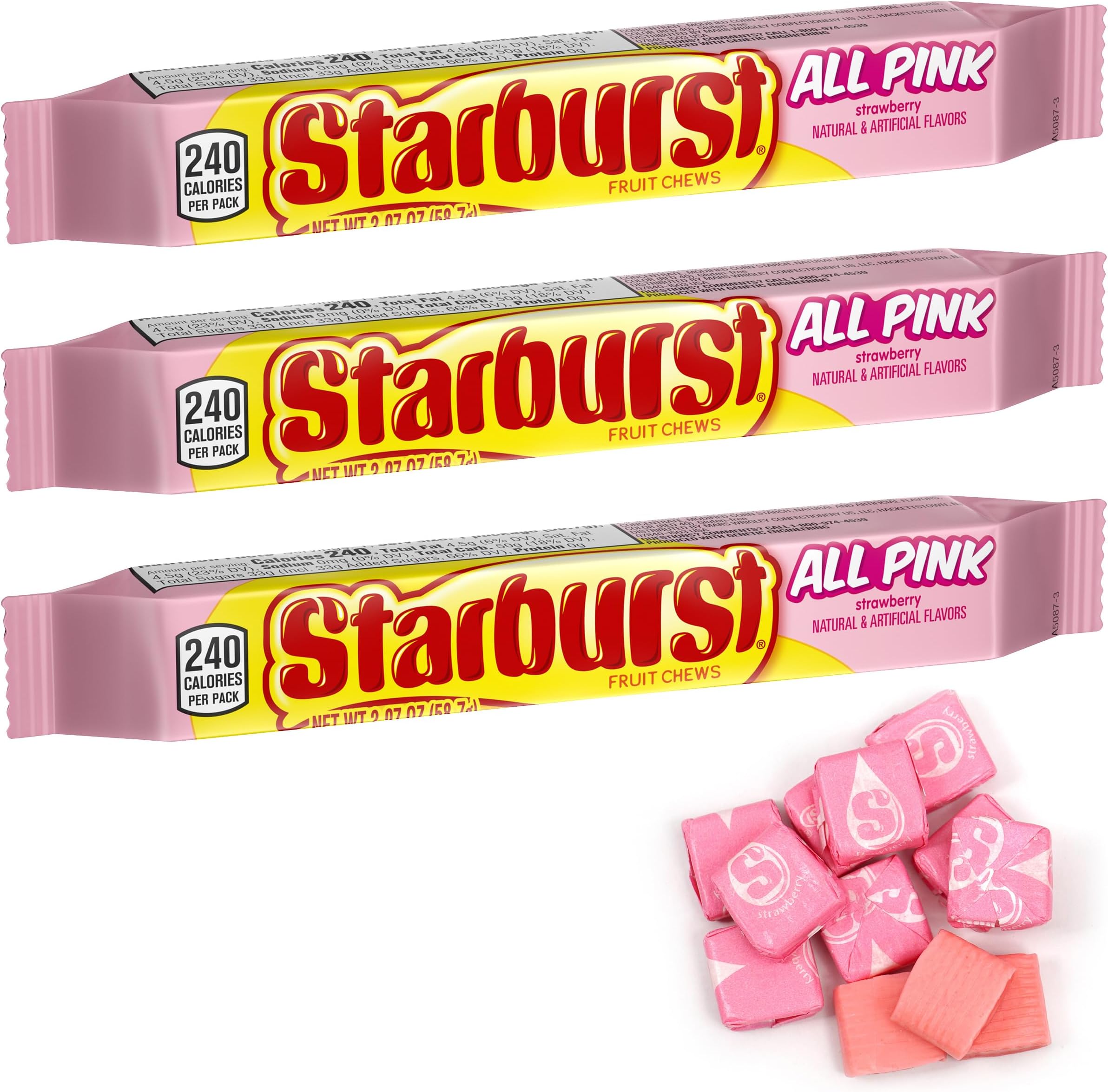 Amazon.com : StarburstChews Candy | Strawberry Flavor - 3 Pound Bag ...