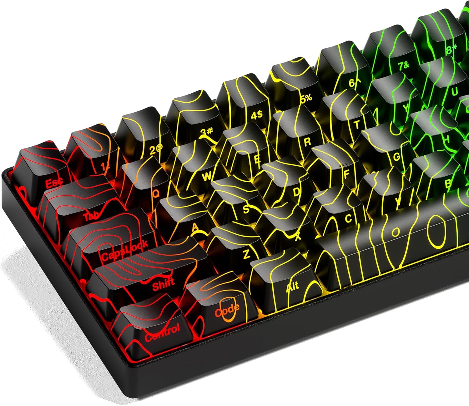 Amazon.com: XVX Black Topographic Shine Through Keycaps, Backlit Gaming ...