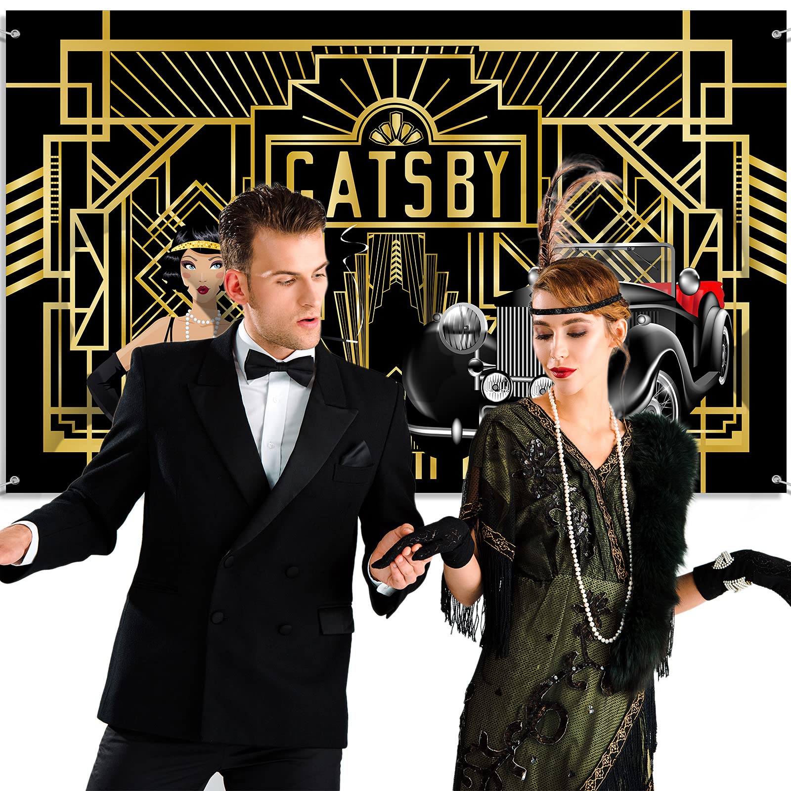 1920s Backdrop Black and Gold Photography Backdrop Roaring 20s Birthday ...