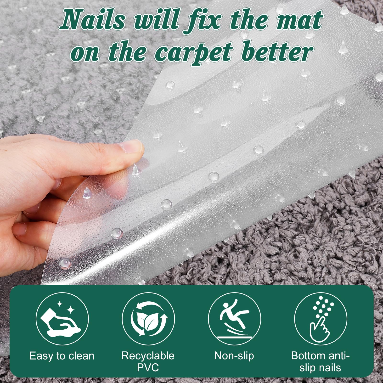 Semi-Circular Carpet Protector for Pets 1PCS, Plastic Under Door Cat ...