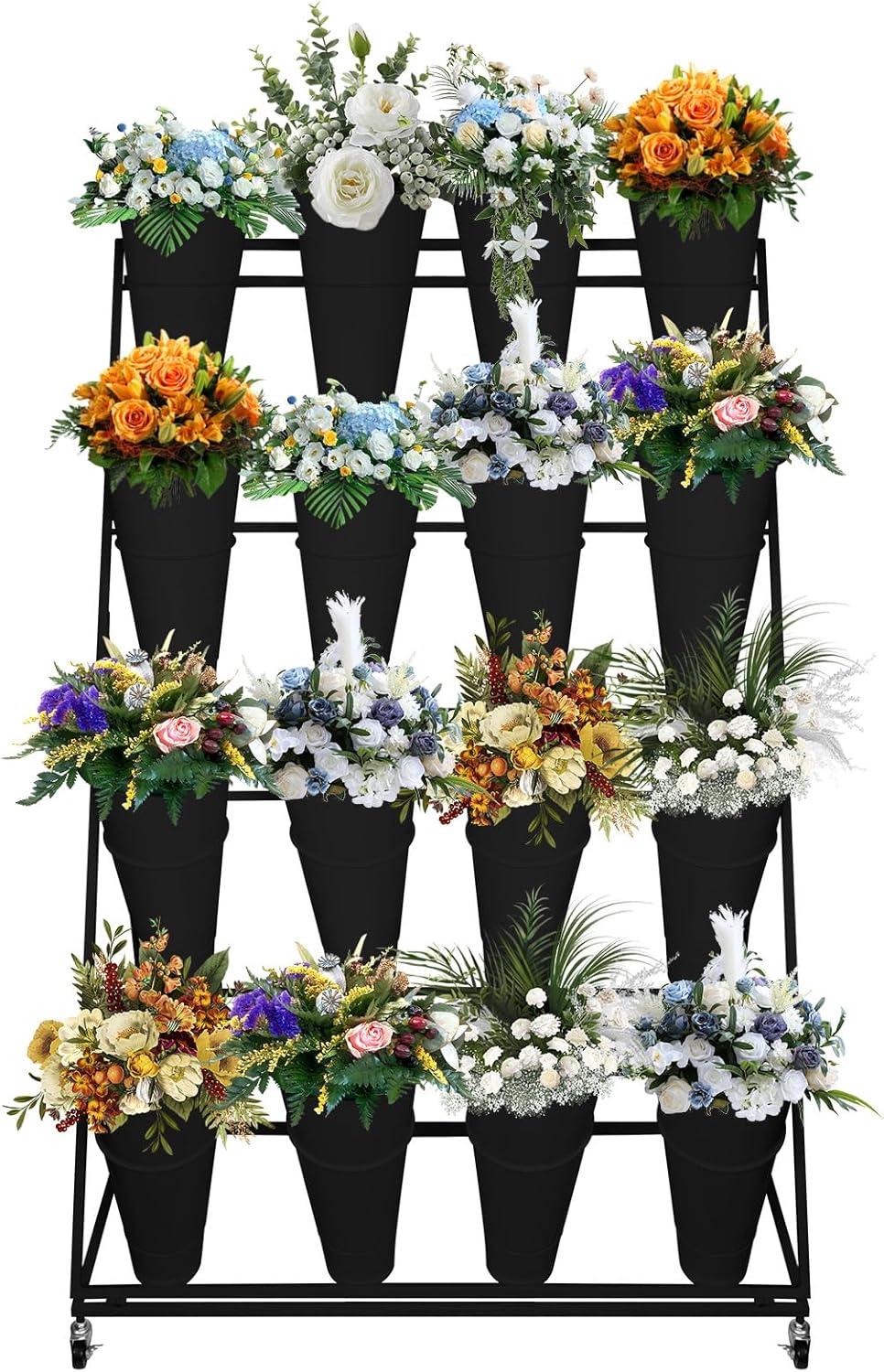 Amazon.com: esafio Flower Display Stand with Buckets, 4 Layers Metal ...