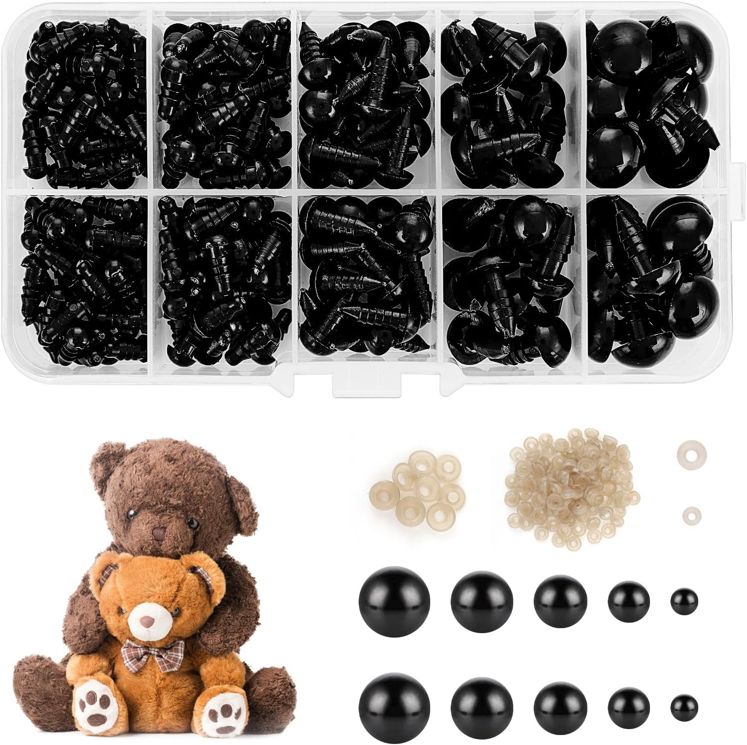 Yexixsr 566PCS Safety Eyes and Noses for Amigurumi, Stuffed Crochet ...