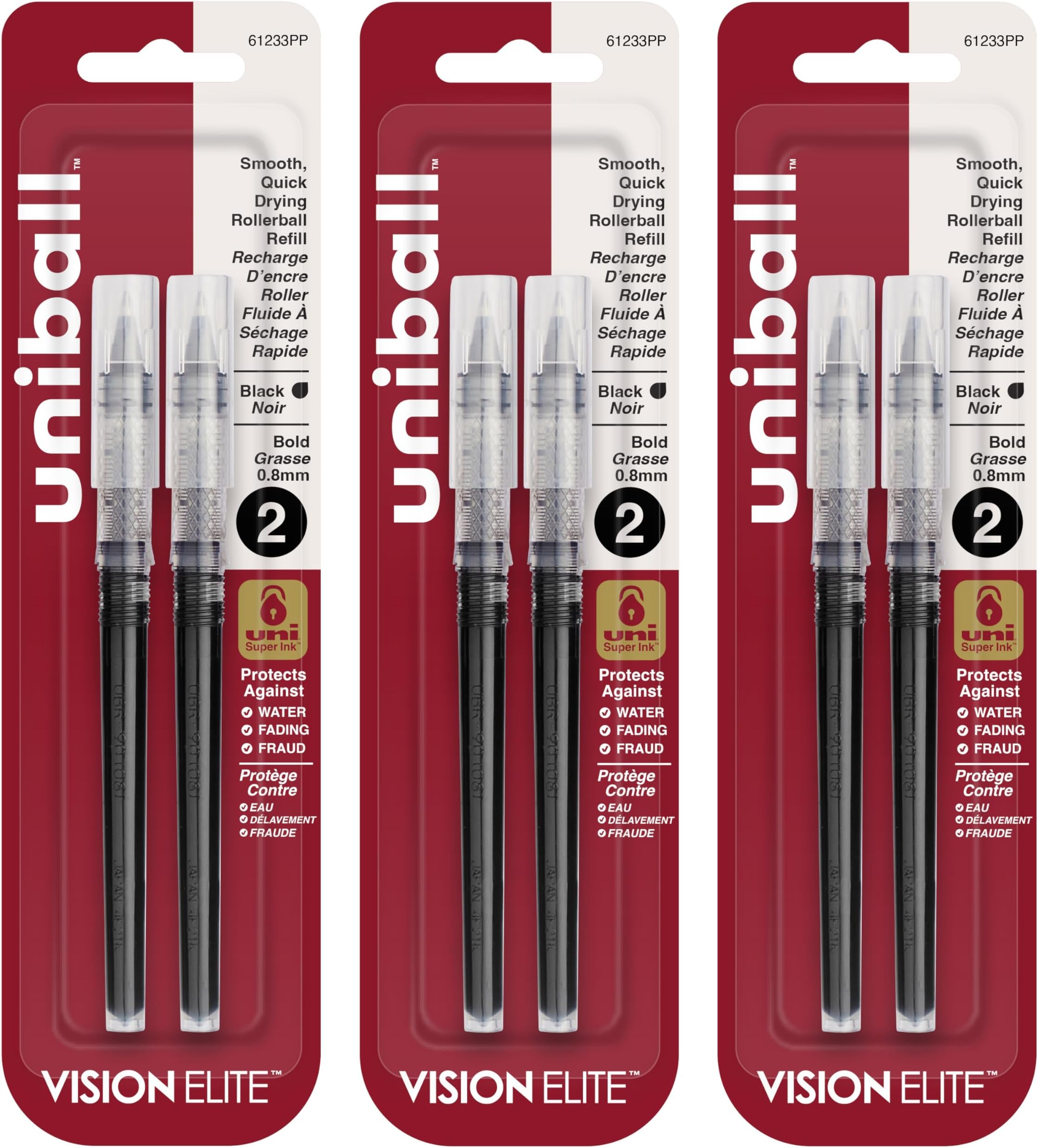 Amazon.com : Uniball Vision Elite Rollerball Pen Refill, 0.8mm Bold ...