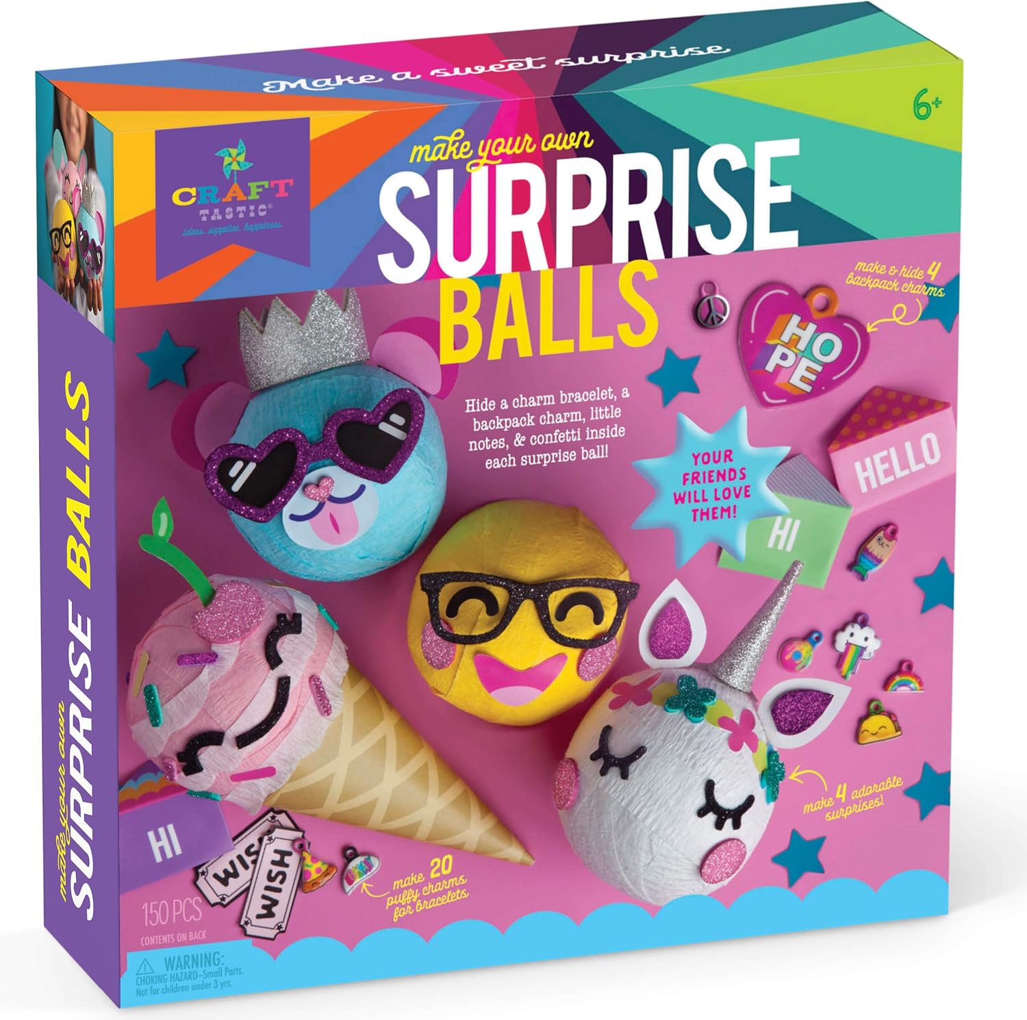 Amazon.com: Craft-tastic - DIY Surprise Balls - Arts & Craft Kit - Make ...