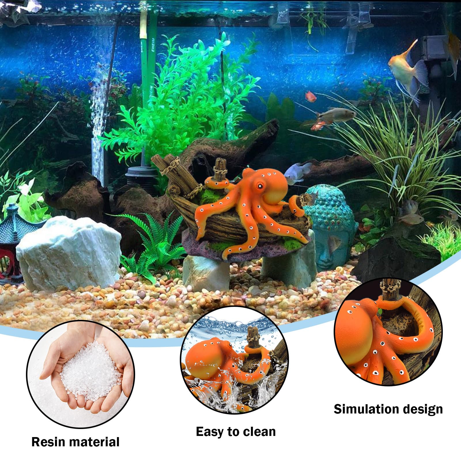Snapklik.com : Octopus Decor, Small Octopus Fish Tank Decorations ...
