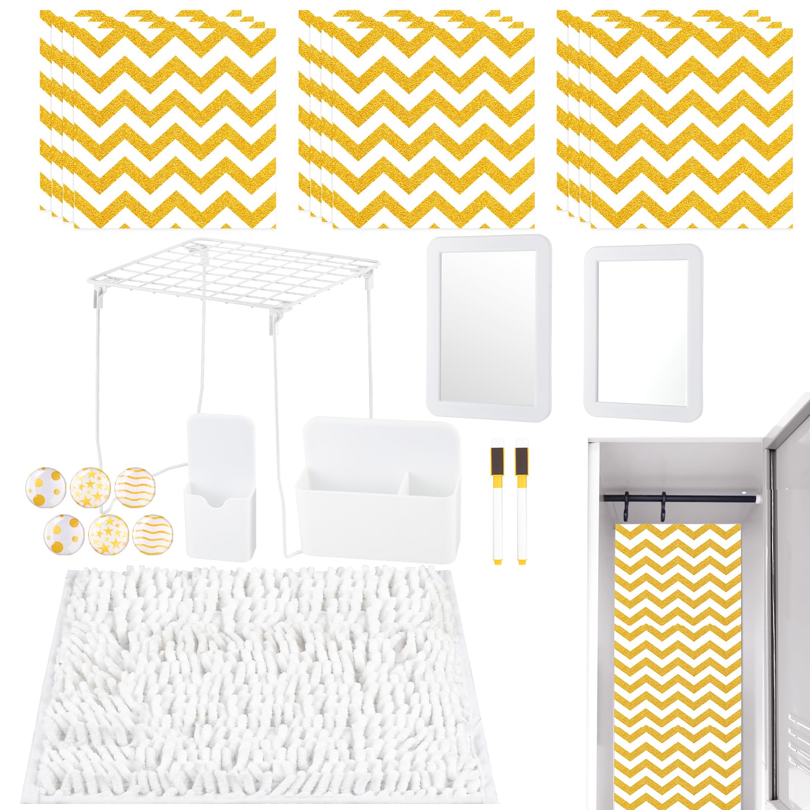 Amazon.com : Patelai 26 Pcs Locker Accessories Kit Include Locker Rug ...