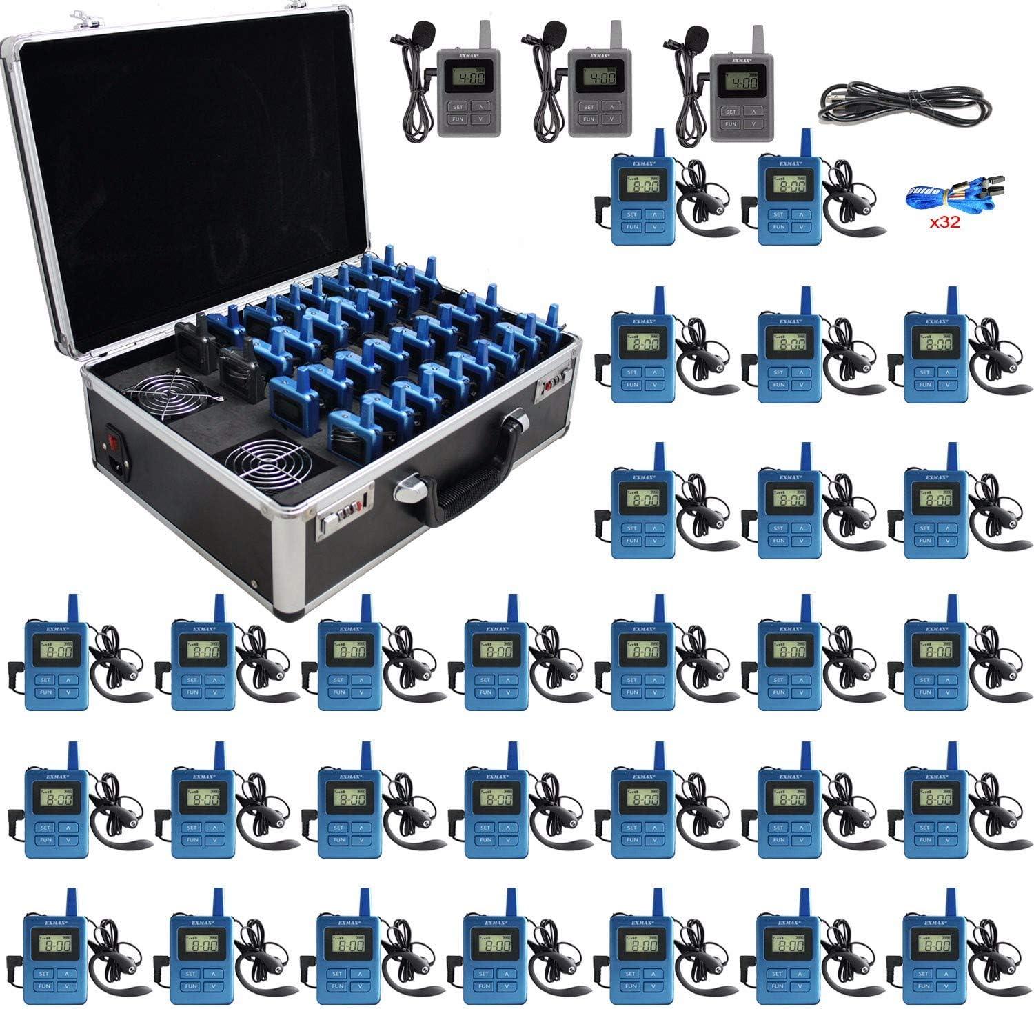 Amazon.com: EXMAX ELGT-470 Wireless Simultaneous Translation Equipment ...