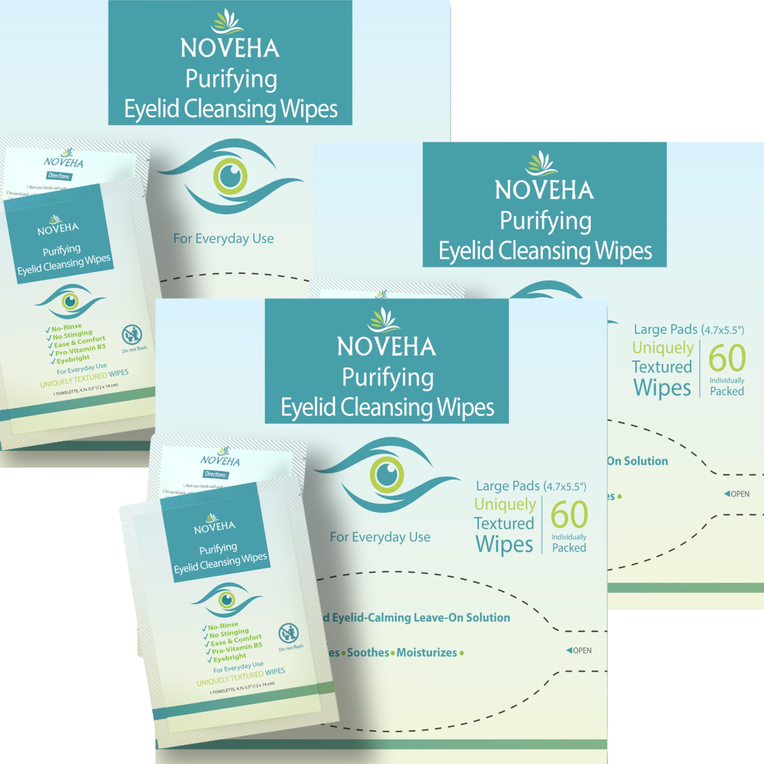 Amazon.com: NOVEHA Eyelid & Lash Wipes | lid and lash Cleansing Wipes ...