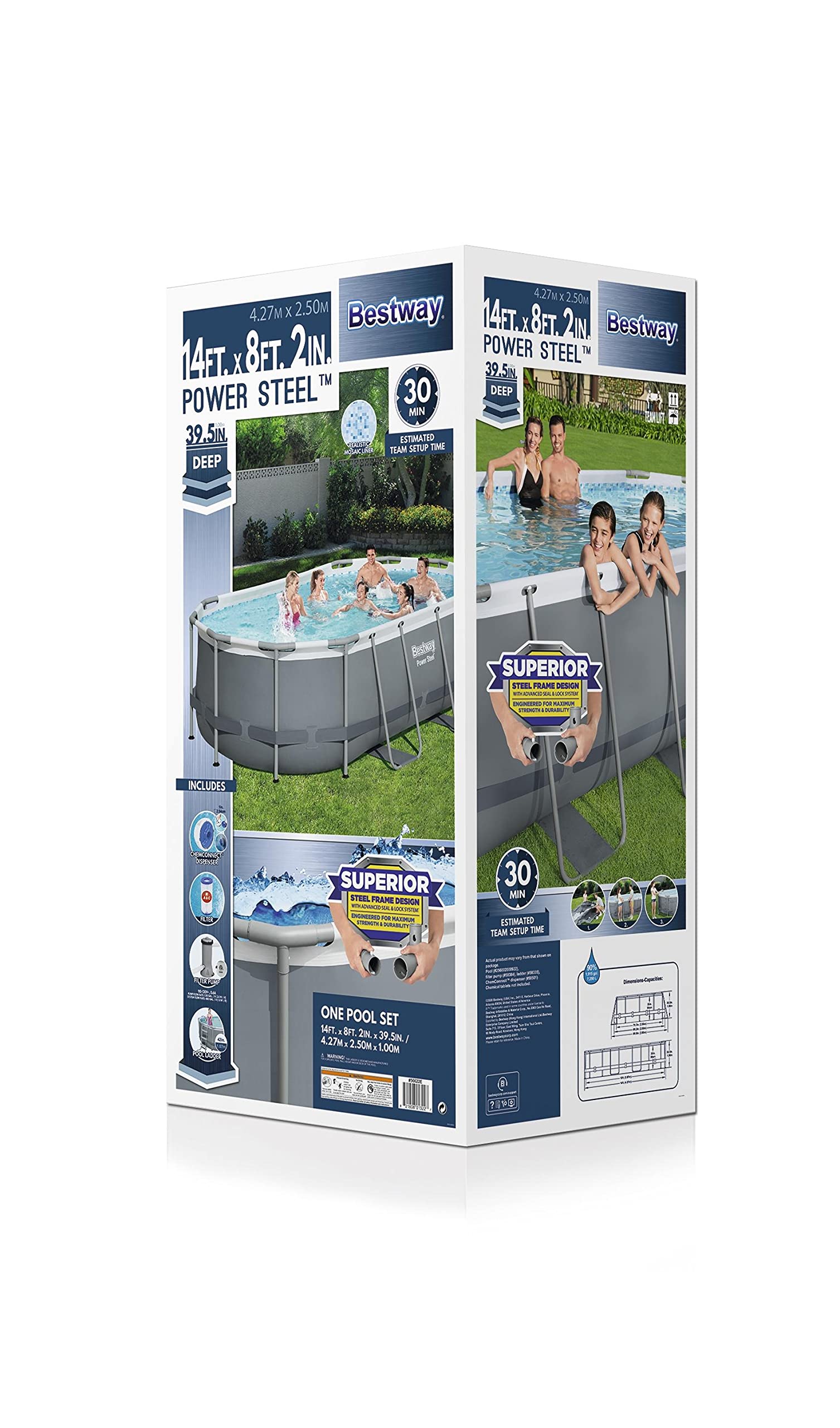 Bestway Power Steel Above Ground Pool Set (14' x 8'2" x 39.5")