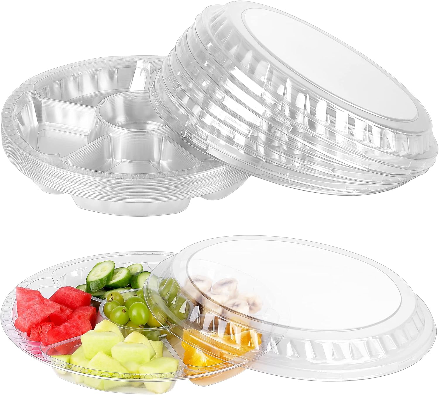 Amazon.com | Ruisita 16 Pack 12.4 Inches Round Plastic Appetizer ...