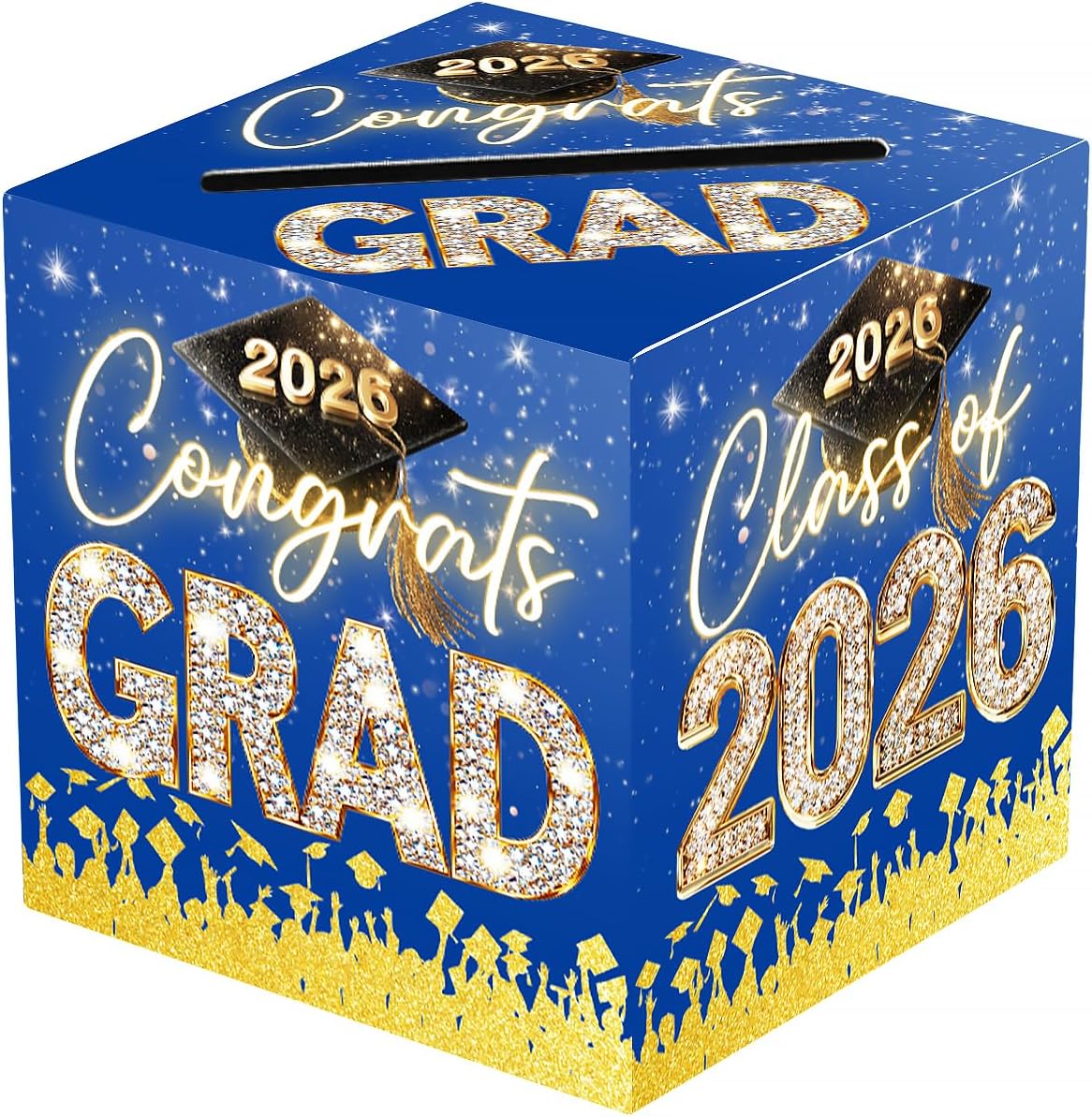 Amazon.com: ZUZIMIRA Blue and Gold Graduation Card Box for Class of ...