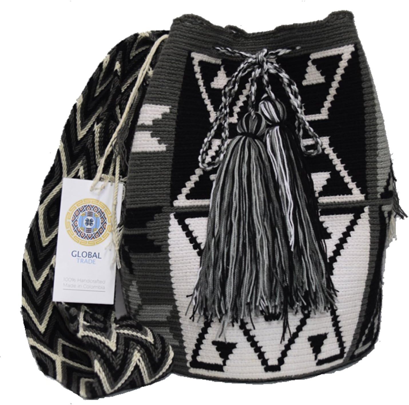 Mochila Wayuu Ethnic 100% hand Woven Shoulder Bag Multicolor: Handbags ...