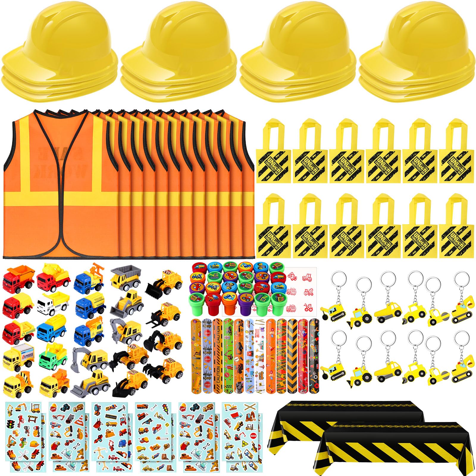 Amazon.com: Sratte 122 Pcs Construction Birthday Party Supplies 12 ...